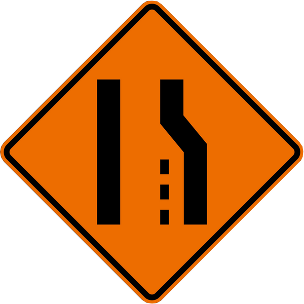Lane Ends - Right Symbol Roll Up Traffic Safety Sign from Trans Supply